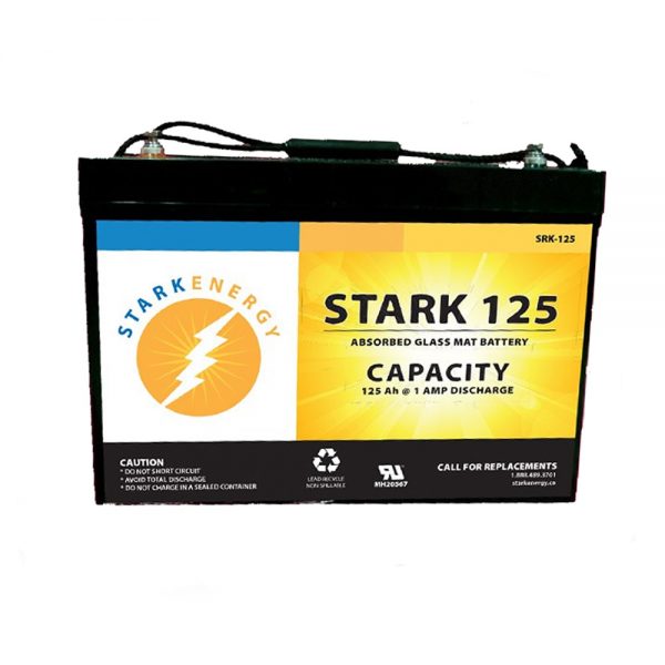 Stark Energy 12V, 125 a/h AGM Solar Battery | The Solar Supermarket